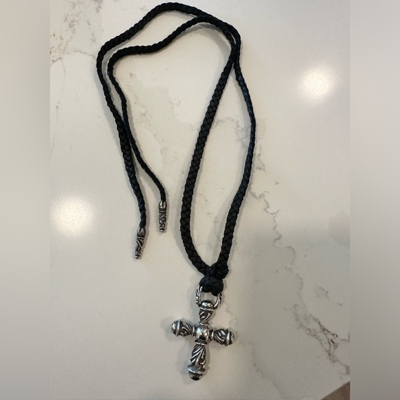Chrome Hearts | Jewelry | Campana Cross Pendant With Braided Leather ...